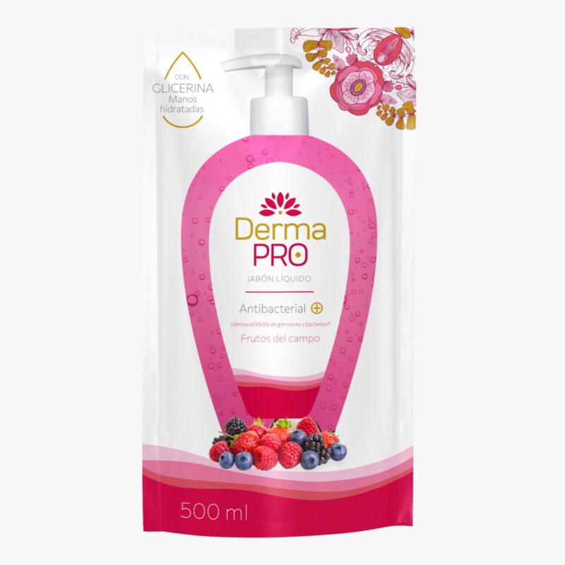Jabon liquido doypack 500 ml. Frutos del campo - Derma pro | Uno Más Uno